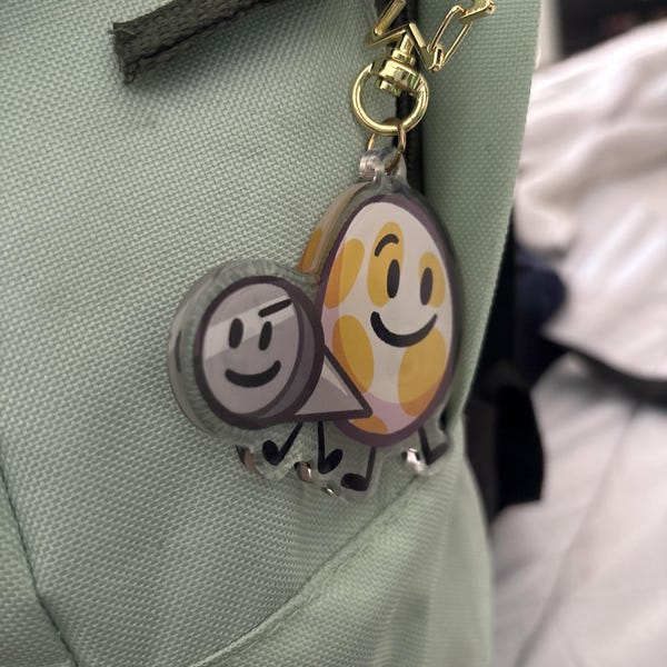 BFDI Keychains - 2.5" Acrylic - Firey, Bubble, Teardrop, Golfball ...