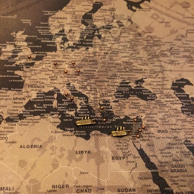 Silver & Gold Cruise Ship Push Pins, Golden Nautical Pushpin, Unique ...