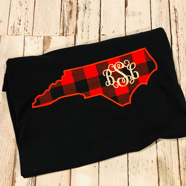 Large State of North Carolina Applique Machine Embroidery Design - 4 ...
