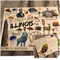Illinois Themes and Landmarks Postcard 1 Postcard Thick Cardstock for ...