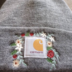 TODDLER Size Beanie With Embroidered Flowers Unique Embroidered Child ...
