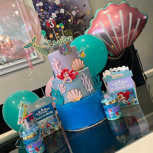 Princess Ariel Little Mermaid Birthday Personalized Gable Favor Goody ...