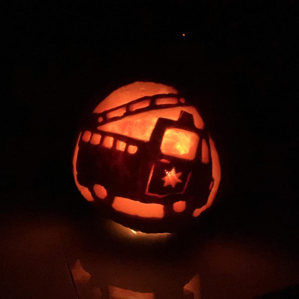 Fire Truck Pumpkin Stencil, Firetruck Printable Pumpkin Stencil ...