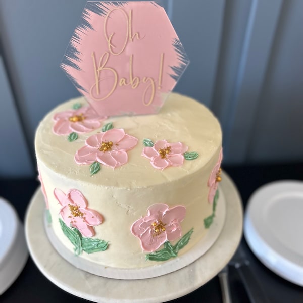 Oh Baby Acrylic Cake Topper, Baby Shower Cake Topper, Oh Baby Cake ...