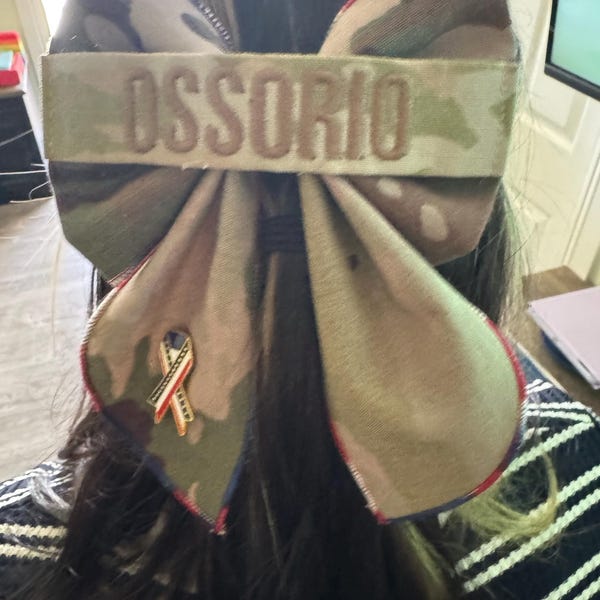 Custom Military Hair Bow – Personalized Name Tape Sailor Style – 5 ...