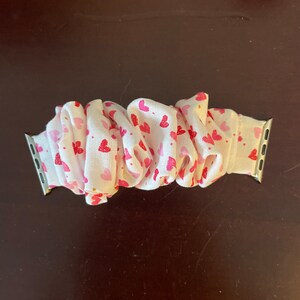 Apple Watch Band Cute Iridescent Pink and Silver Scrunchie - Etsy