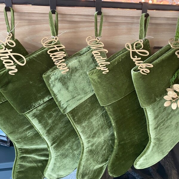 Stocking Tags, Custom Stocking Hangers, Stocking Name Signs Wood ...