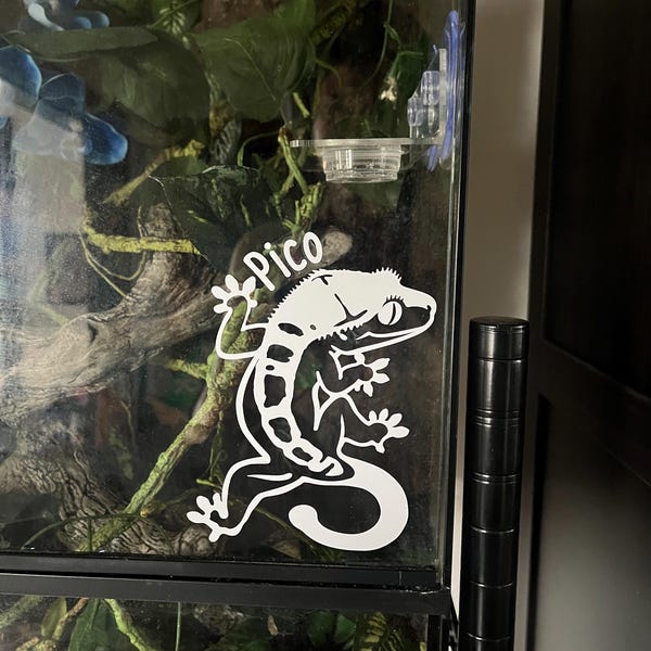 Crested Gecko Decal Customizable Enclosure Decor, Gecko Decal, Reptile ...