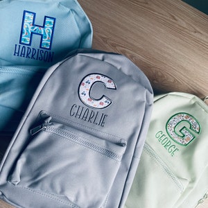 Personalised Toddler Backpack, Embroidered Initial and Name, Small Mini ...