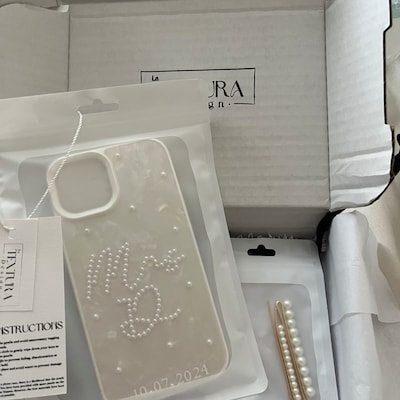BRIDE PHONE CASE Pearl Phone Case Personalised Bride Phone Case Bridal ...