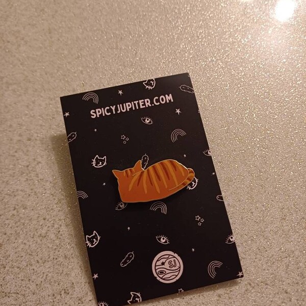 Ginger Tabby Cat Enamel Pin: Gold Plated Kitty Badge - Etsy