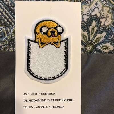 Jake the Dog in a Pocket Adventure Time Iron on Patch - Etsy
