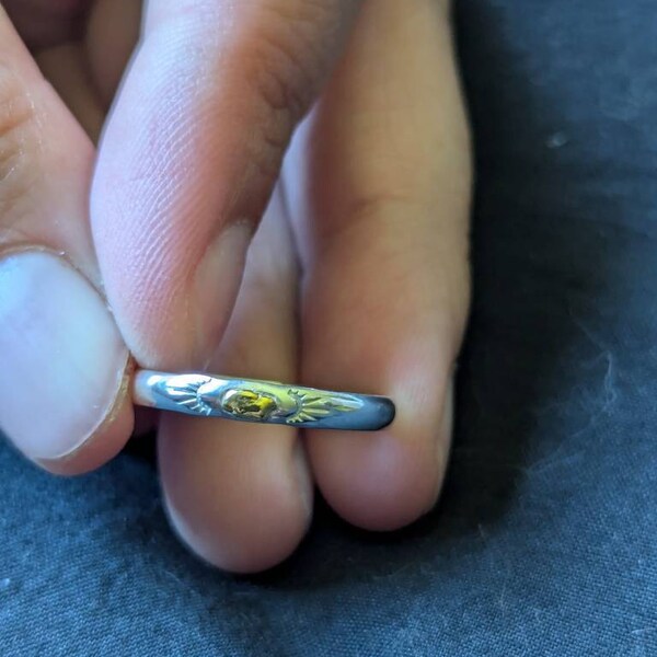 Single Nugget Ring - Sterling Silver and Natural Alaskan Gold Nugget - Etsy