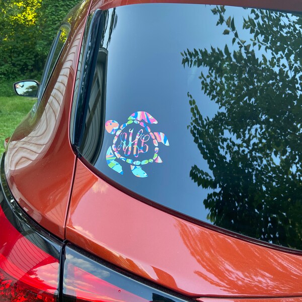Car Decal / Sea Turtle Monogram Decals / Yeti Decals / Decals / Sticky ...