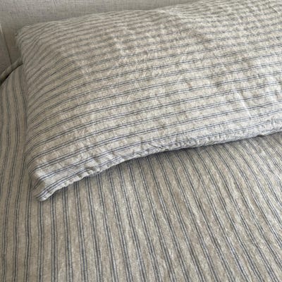 Linen DUVET COVER Set / Rustic Style Linen Bedding With Double Ruffles ...