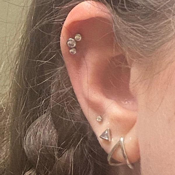 20g 18g 16g Curve CZ Push in Prong Setting Titanium Labret, Dainty ...