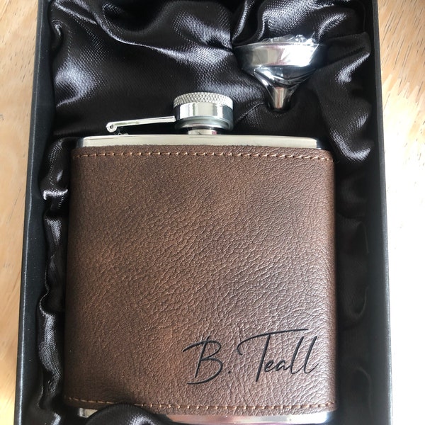 Personalised Hip Flask, Custom Engraved Monogrammed Flask, Whiskey ...