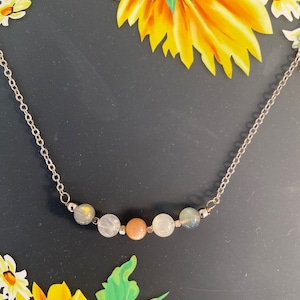 Genuine Galaxy Necklace Labradorite, Moonstone, Sunstone Necklace ...