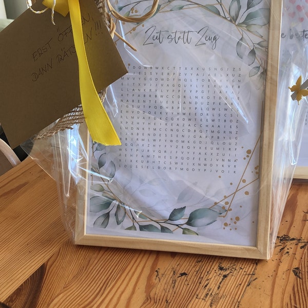 Voucher Christmas Gift Idea Birthday Wordsearch Crossword Personalized ...