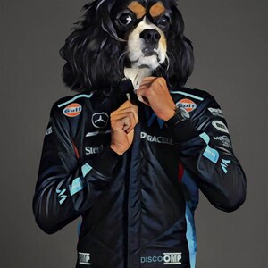 2024 Scuderia Ferrari F1 Driver Team Funny Pet Custom Portrait From ...