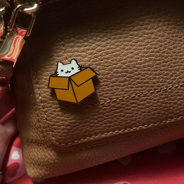Box Cat - Hard Enamel Pin - Cute Lapel Pin Gift Stocking Stuffer - Etsy
