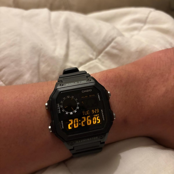 Mission Mods - Custom Casio AE1200 Hydro Blackout Digital Watch ...