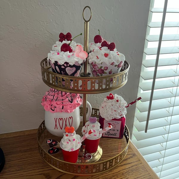 One Fake 5" Easter Spring Cake With Bunny-whimsical Easter Rosette Cake – Faux Display - Etsy