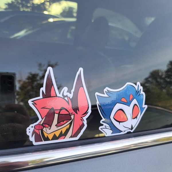 Alastor Car Window Peeker Sticker Hazbin Hotel Peeper Window Decal ...