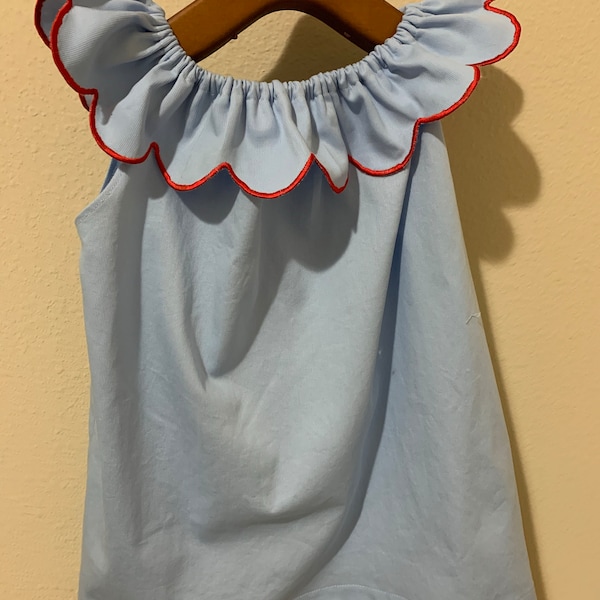 Ruffled Neckline Top/dress Pattern With Ruffles Sizes 6m -12 Girls PDF ...