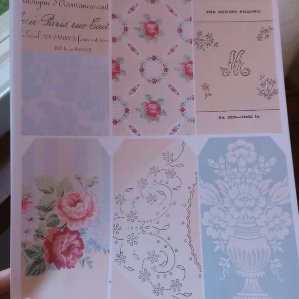 French Rose Wallpaper Tags | 35 Vintage Floral Tags - Etsy