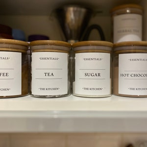 Minimalist Bespoke Labels Pantry Food Kitchen Organisation Kitchen Jars ...