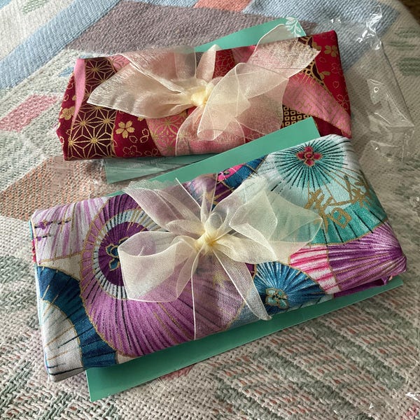 Wave Japanese Knot Bag, Japanese Knot Bag, Wrist Bag, Reversible Knot ...
