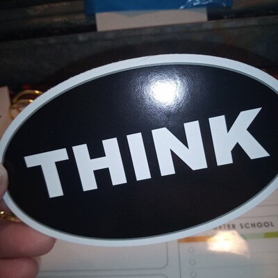 Think Oval Bumper Sticker - Etsy