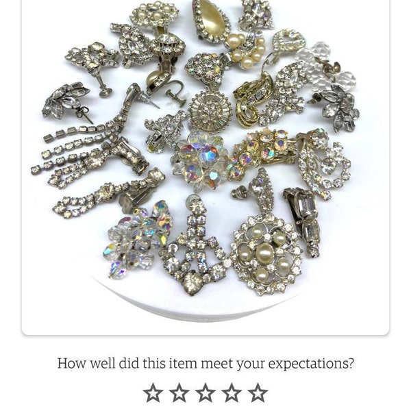 VINTAGE Broken Clear Rhinestone Costume Jewelry Lot Rhinestones Repair ...