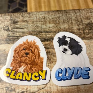 Personalized Dog Stickers Hand Drawn Custom Pet Sticker, Custom Dog ...