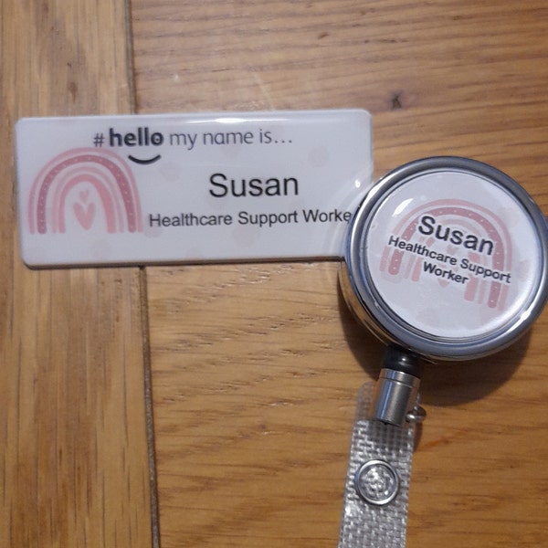 Resin Finish Hello My Name is Name Badge and Id Reel Personalised ...
