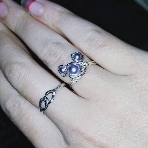Disney Themed Wire Wrapped Ring - Sterling Silver OR Gold Tone - With ...