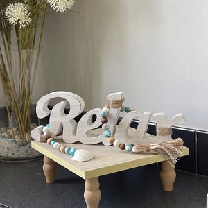 Chunky Rustic Wood Mittens CHRISTMAS ORNAMENTS Pair White Red Black ...