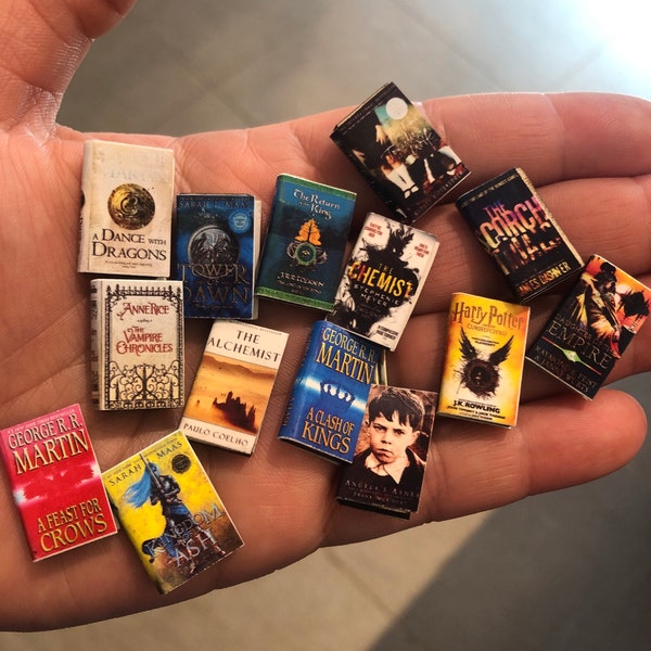 1:12 Scale Miniature Book Covers for Dollhouse - Fiction Pack 1 ...