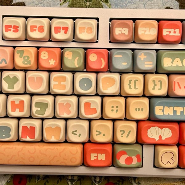141 Key Keycap Set, Pastel Cute Animal Japanese Cartoons Keycaps, MX ...