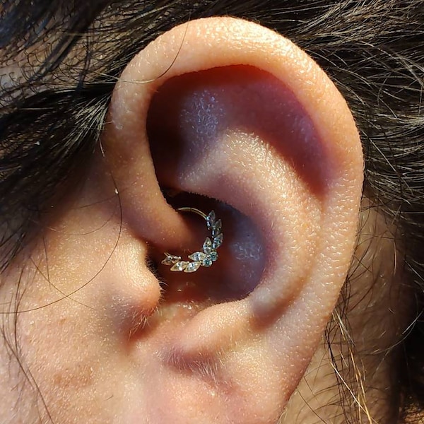 16G Gold Daith Jewelry | Cute Daith Earring Clicker | Butterfly CZ ...