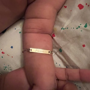 14K Real Gold Baby ID Bracelet, Personalize Baby Girl Boy Bracelet ...