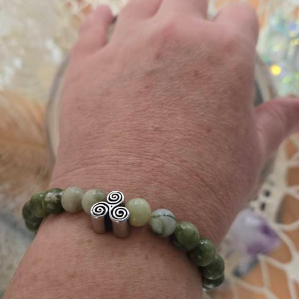 Connemara Marble Tree of Life Bracelet Irish Jewelry Gift Craft. Mens ...