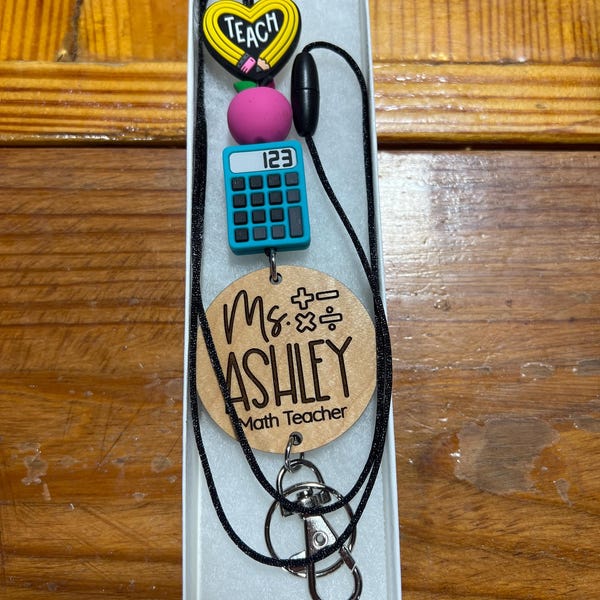 Personalized Teacher Lanyard, 3 Focal Lanyard, Engraved Teacher Lanyard ...