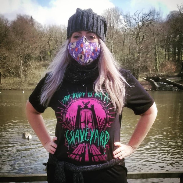 Vegan Tshirt Black Goth Tee T Shirt Gothic Pink Green Witchy Witch ...