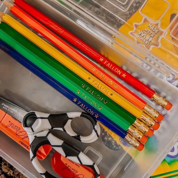 Personalized Pencil Set, 6 Custom Gold Foil Stamped Pencils for ...