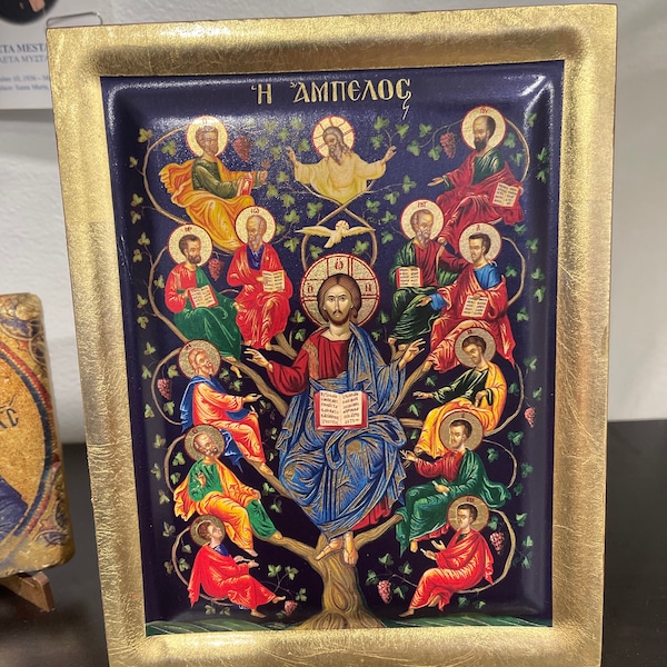 Jesus Christ Tree of Life (the Vine) - Handmade Recessed Panel & Gold ...