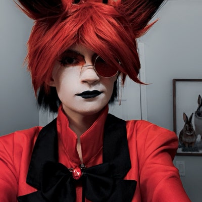 Red Lens Glasses for Women, Vampire Aesthetic Monocle for Men, Gothic ...