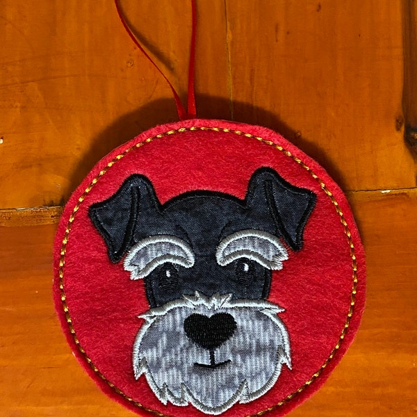 Satin Finish ~ Schnauzer Applique Design ~ Dog Applique ~ Instant ...