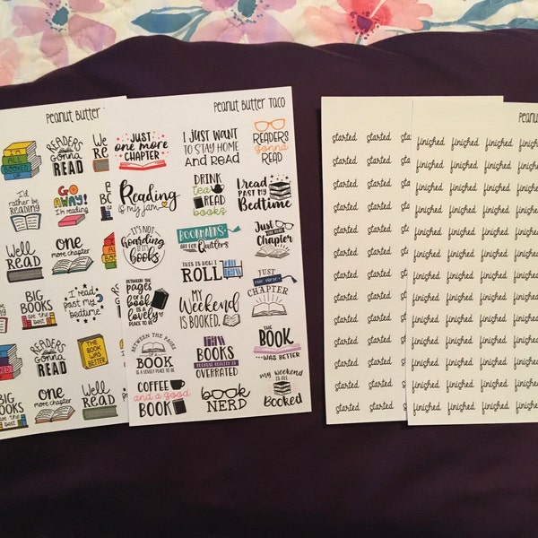 Bookish Quotes Planner Stickers - Bookworm Planner Stickers - Reading ...
